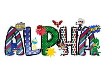 Pj Masks Alphabet - Etsy
