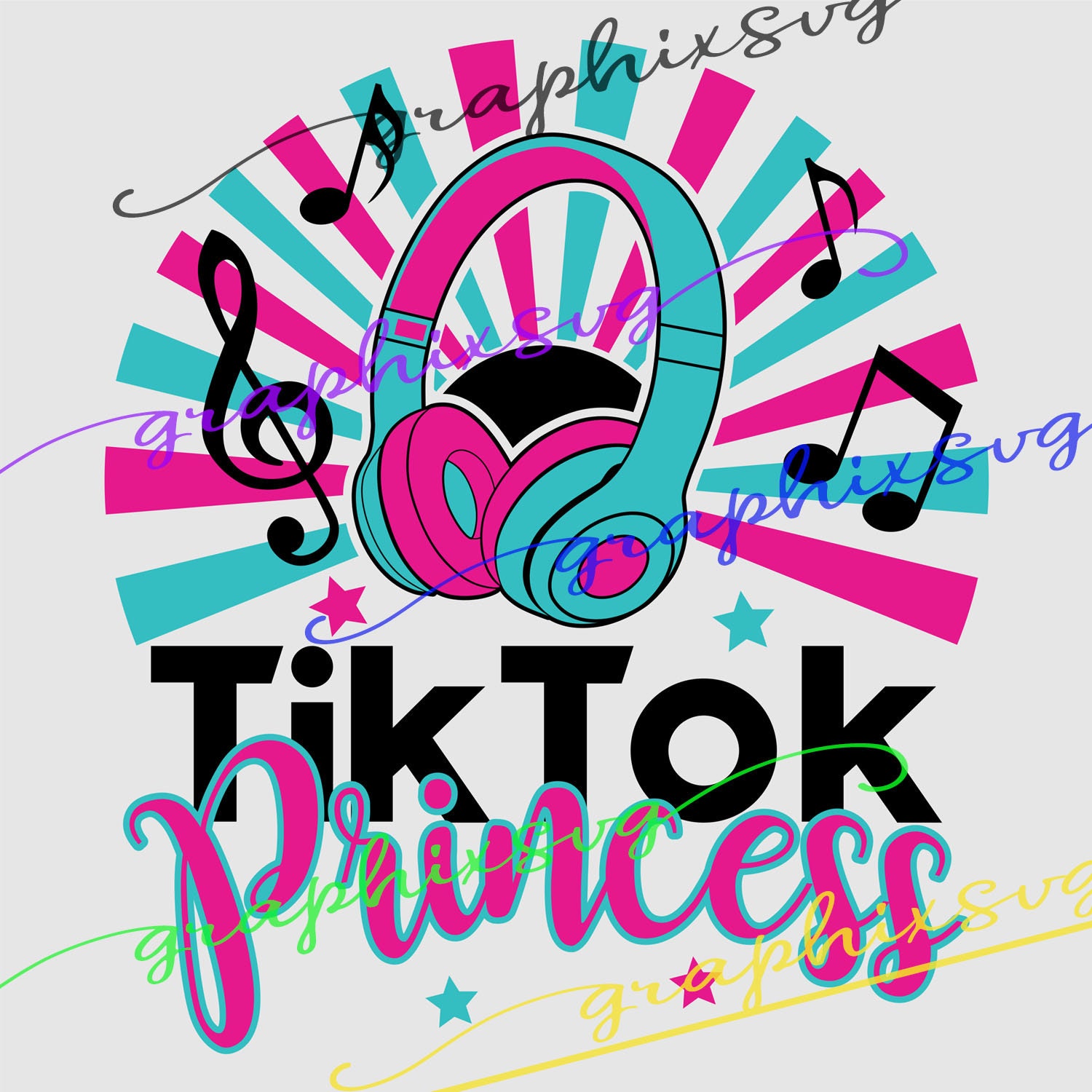 Tiktok Birthday Princess Svg Tiktok Party Princess Svg Etsy Uk