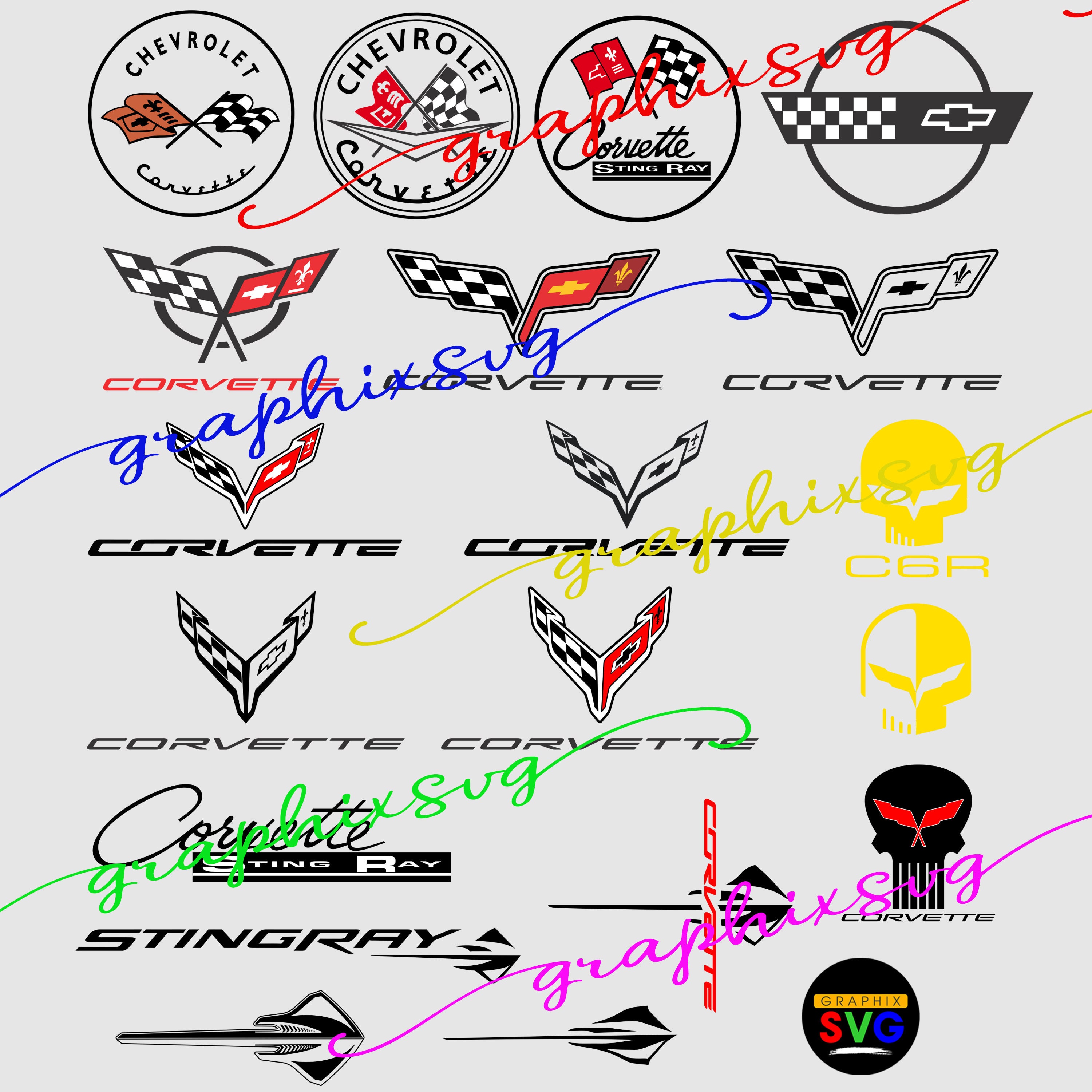 Corvette Emblem SVG Corvette Emblem EPS Corvette Flag SVG - Etsy