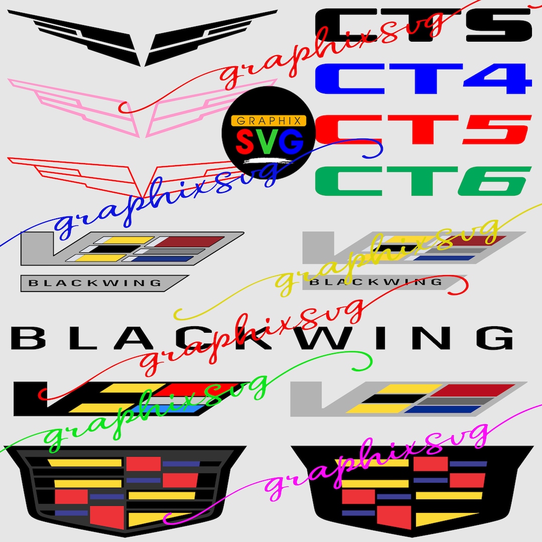Cadillac Emblem SVG CT4-V Blackwing CT5-V Blackwing CT6-V - Etsy