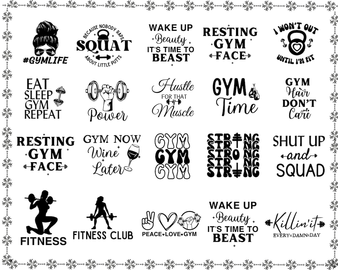 Workout SVG Bundle, Gym SVG Bundle,fitness SVG, Exercise Svg ...