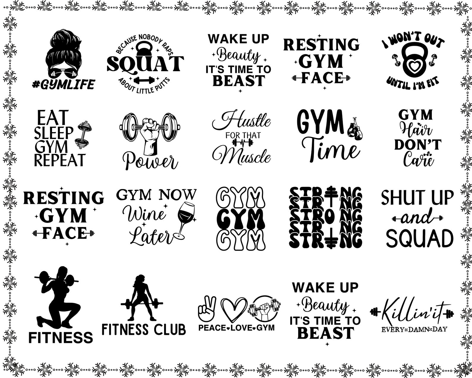 Workout SVG Bundle, Gym SVG Bundle,fitness SVG, Exercise Svg ...