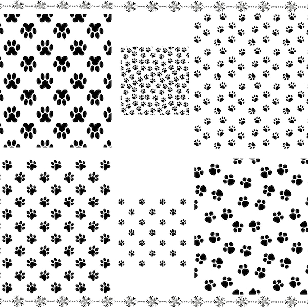 Paw Print Seamless Pattern Svg - Etsy