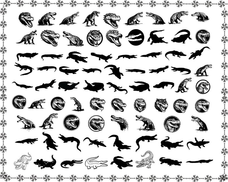 Crocodile Svg,alligator Svg,crocodile Clipart,crocodile Files for ...