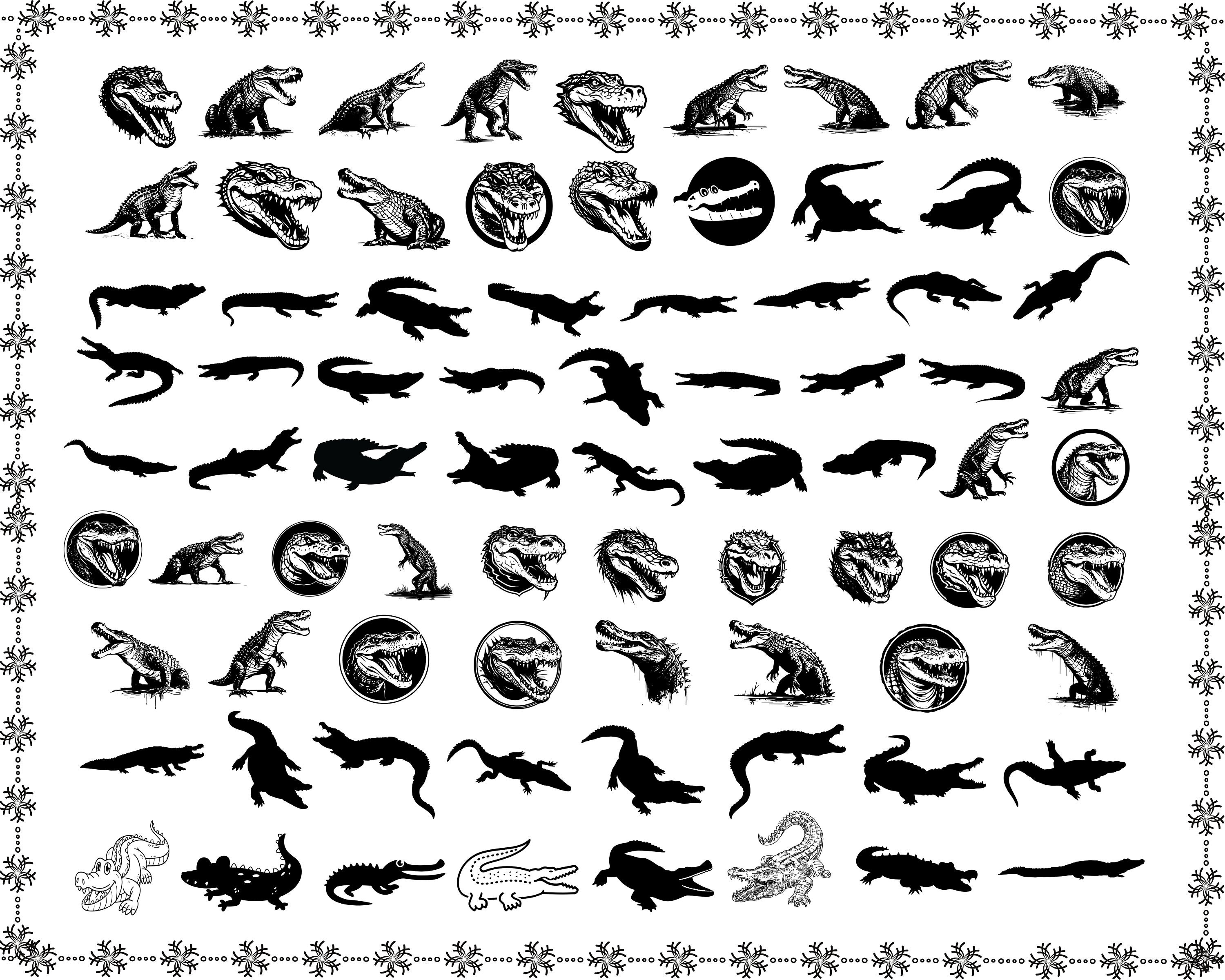 Crocodile Svg,alligator Svg,crocodile Clipart,crocodile Files for ...