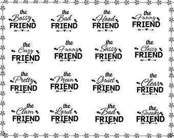 20 Friends Matching Shirts SVG, Friends Svg Bundle, Girls Party Svg ...