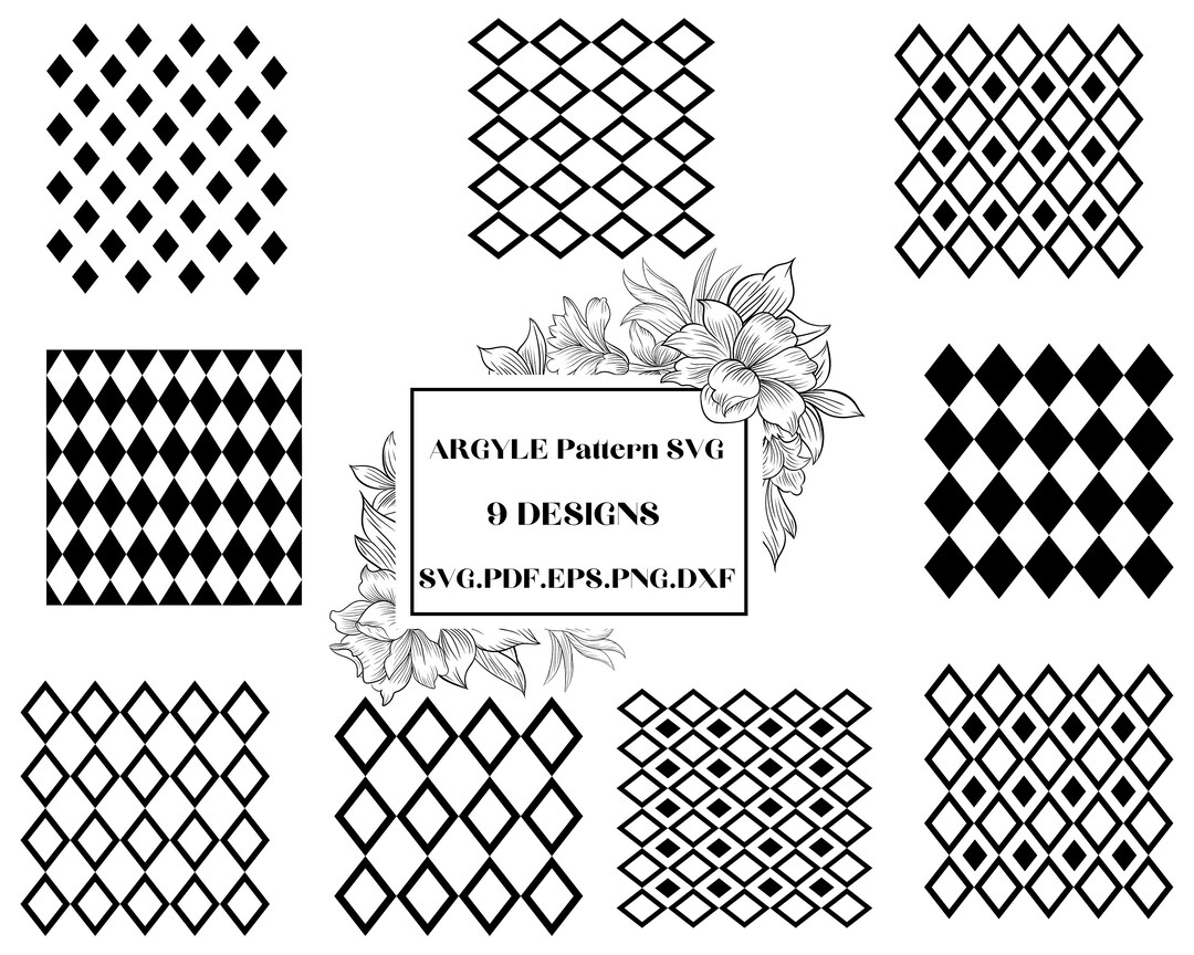 ARGYLE Pattern SVG Diamond Pattern SVG Argyle Pattern Cut - Etsy