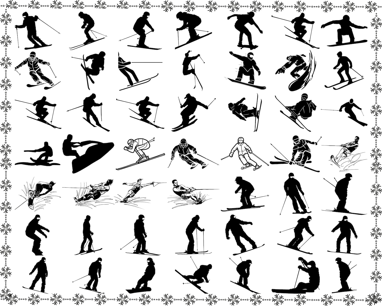 Ski Svg Bundle,skis Svg,snowflake Svg,skiing Svg,winter Sport Svg ...