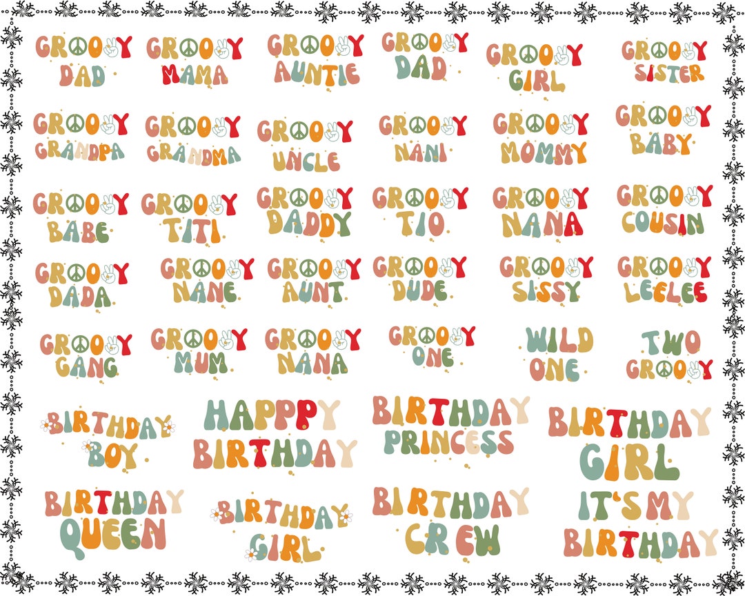Groovy Family SVG Bundle, Matching Family Svg, Groovy Mom Svg, Retro ...