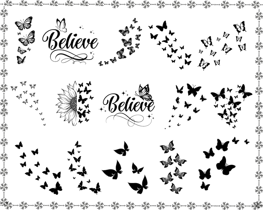 Flying Butterflies Svg Bundle, Butterfly Png, Flying Butterfly Svg ...