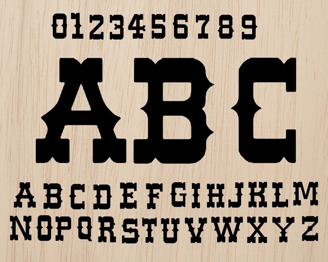 WESTERN FONT SVG, Western Alphabet Svg, Western Letters and Numbers Svg ...