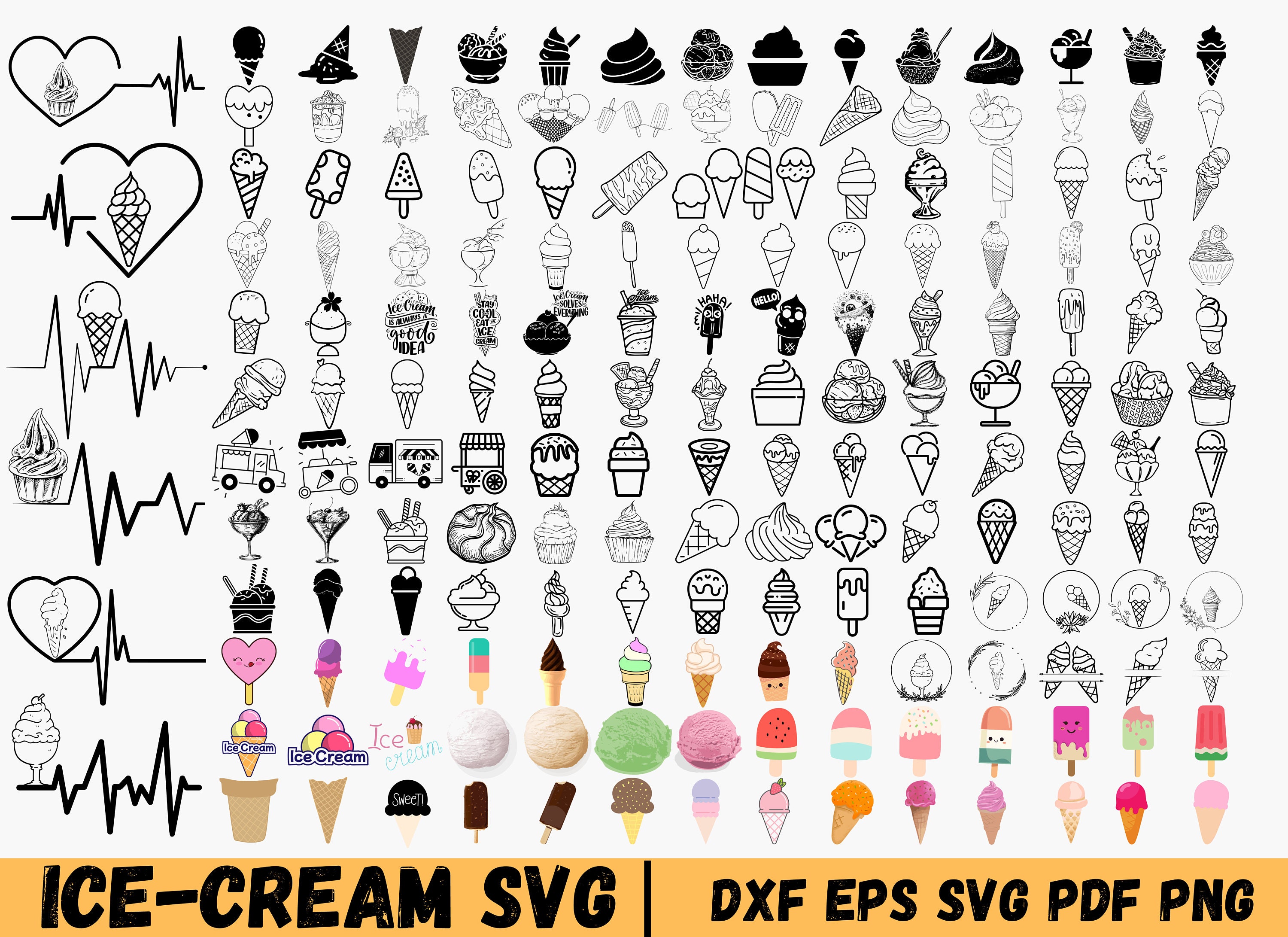 Ice Cream Cone Svg Sweet Ice Cream Svg Cute Summer Clipart - Etsy UK