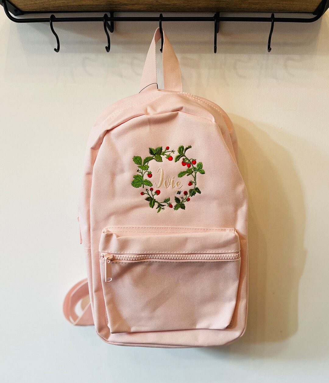 Embroidered Strawberry Backpack, Nursery Backpack, Wild Strawberries - Etsy