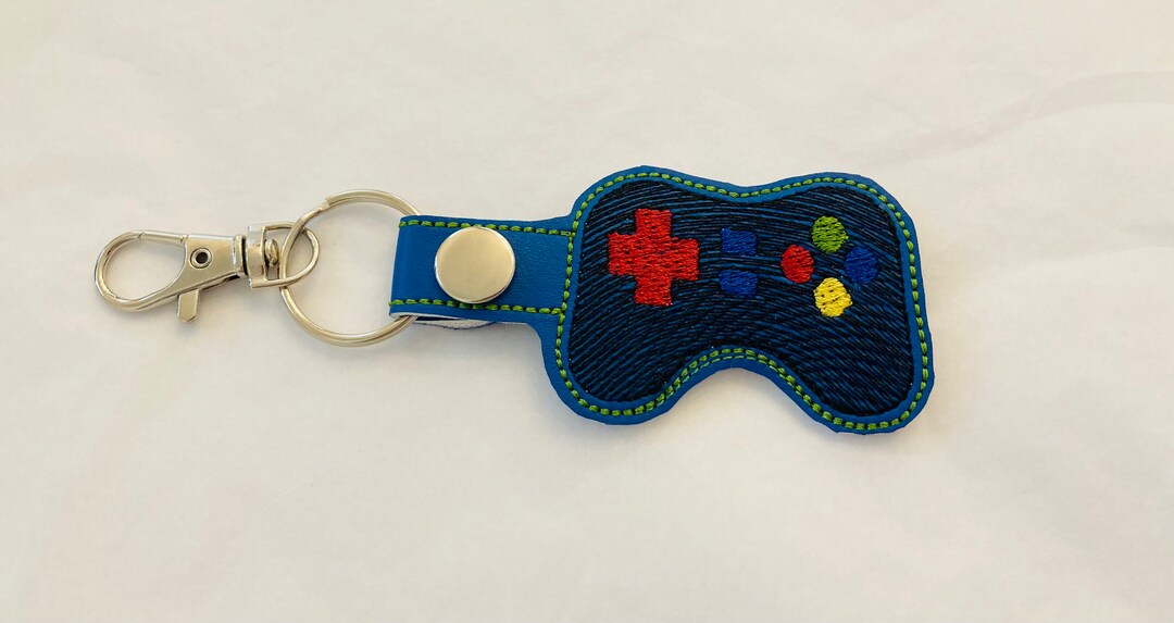 Embroidered Gamer Keychain: Vinyl Game Controller Keyring - Etsy