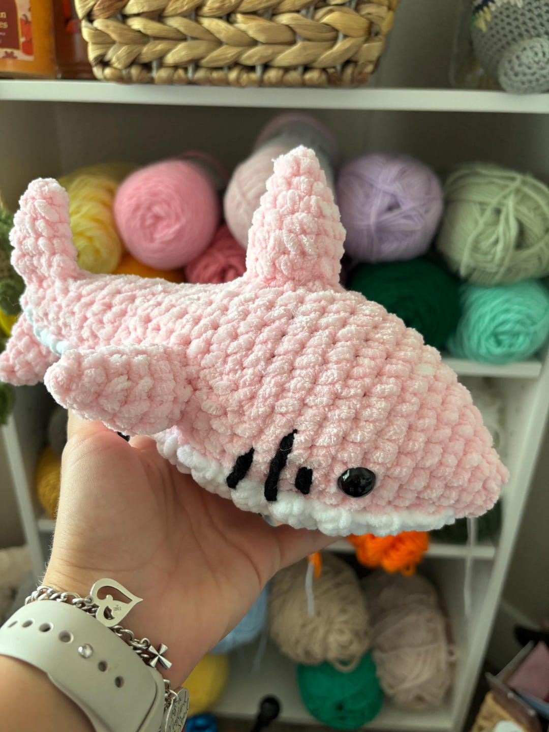 Cute Crochet Pink Shark, Crochet Sea Animal, Crochet Plushie Shark - Etsy