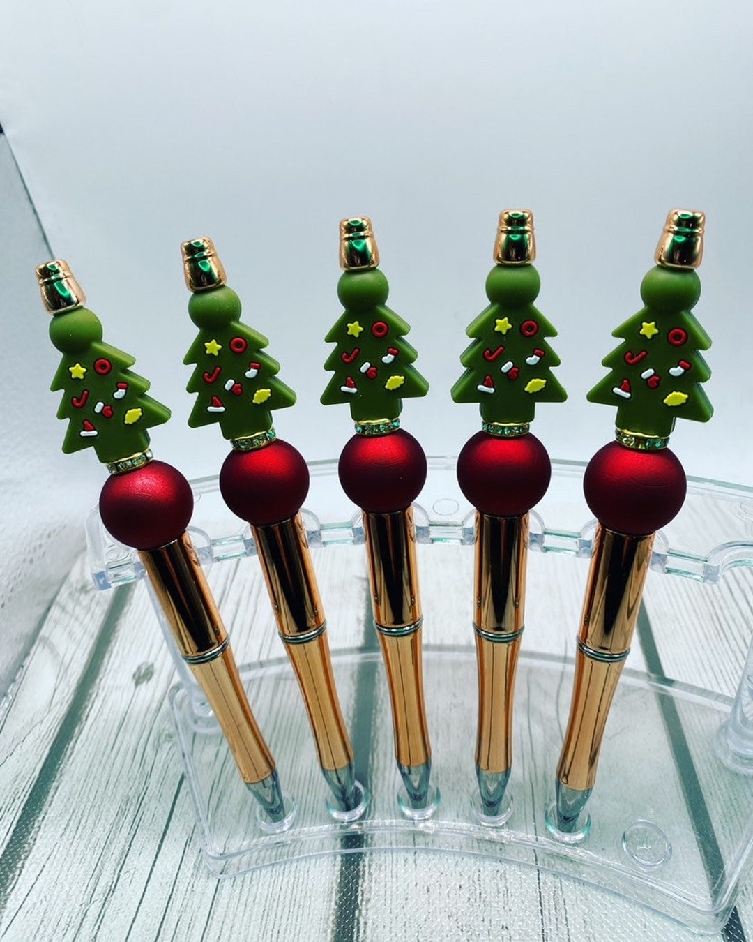 Beaded Christmas Tree Pens - Etsy