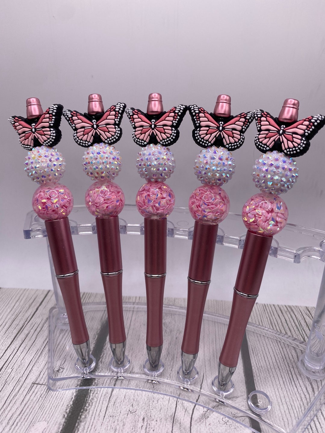Beaded Pink Monarch Butterfly Pen - Etsy