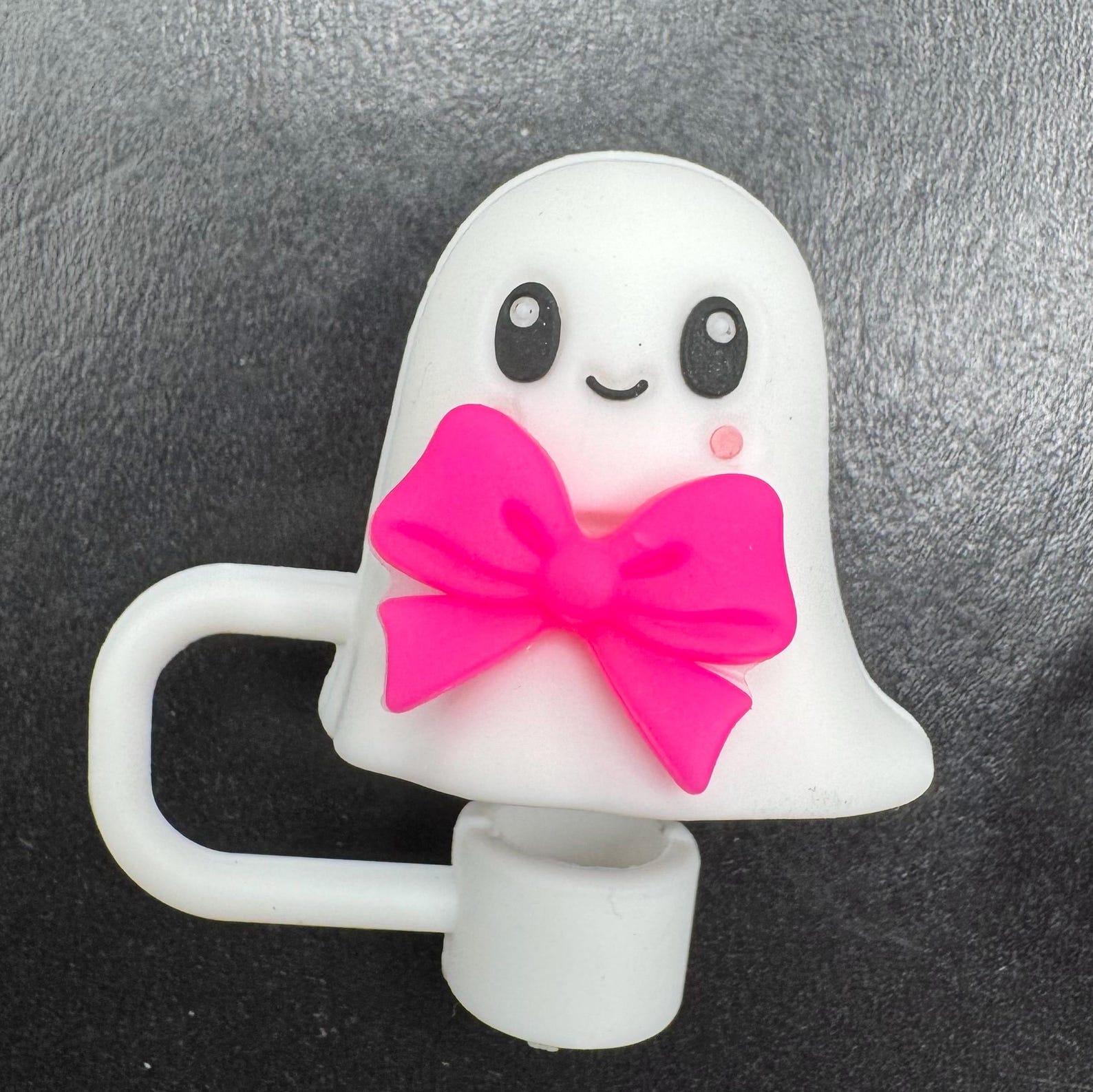 Ghost With Bow Straw Topper - Etsy