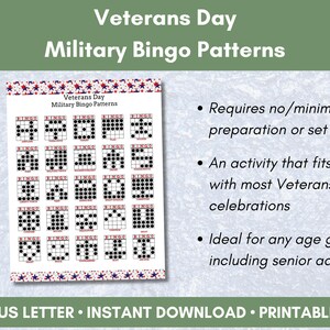Veterans Day, Bingo Patterns, Veterans Day Bingo, Military Bingo ...