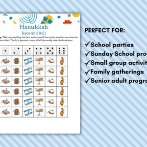 Hanukkah, Roll & Race, Dice Game, Hanukkah Activity, Classroom, Temple ...