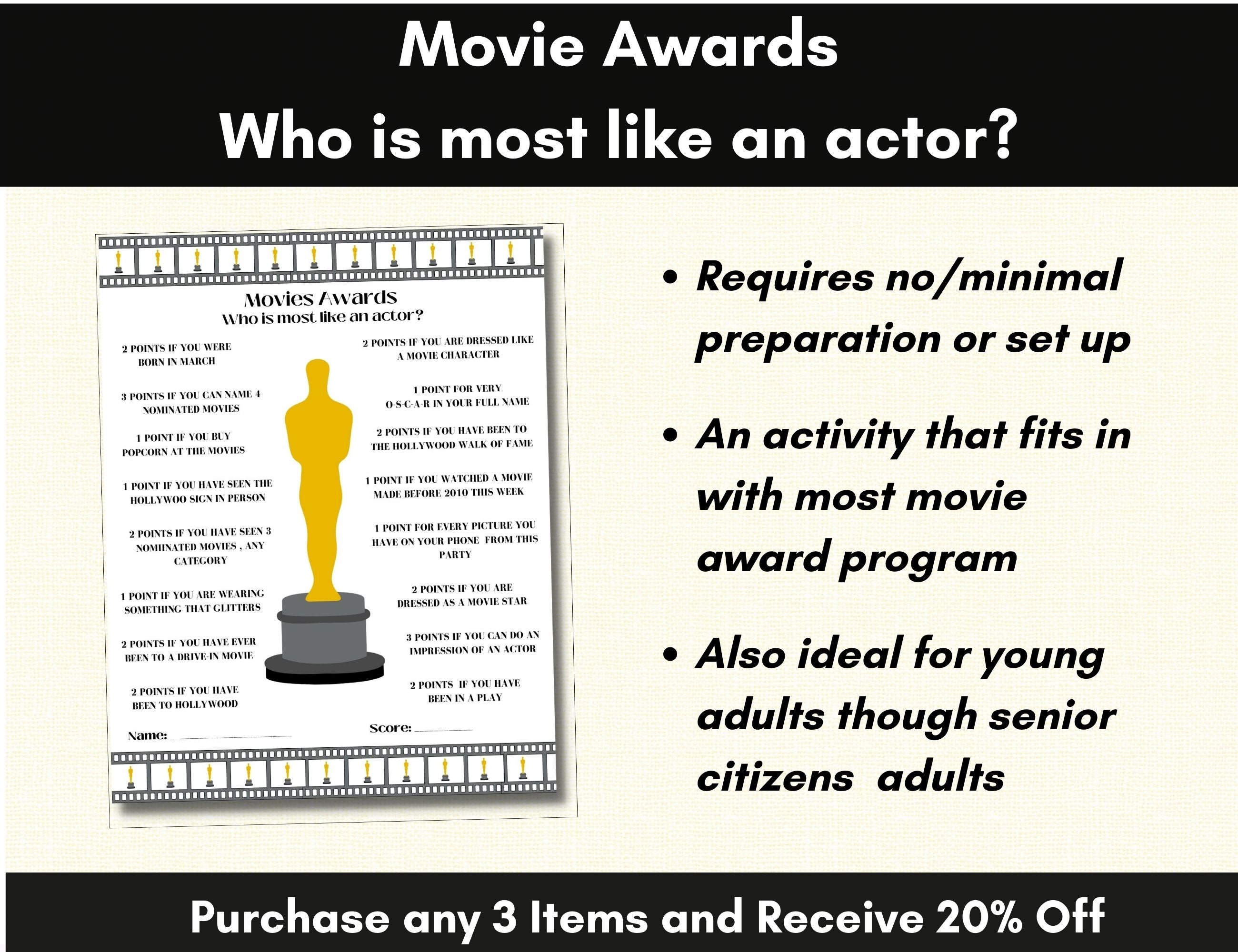 Who is Most Like an Actor Game, Movie Awards, Hollywood Awards, Movie ...