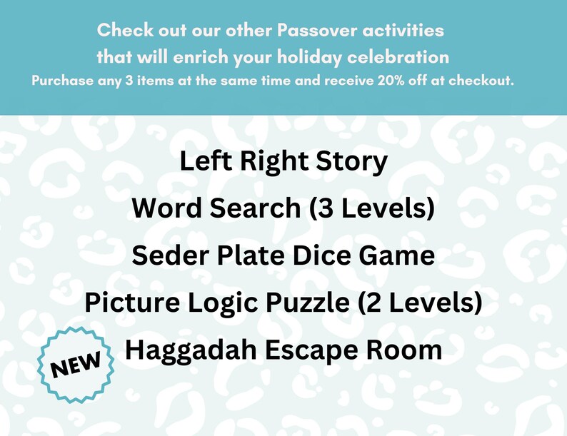 Passover Seder Left Right Game, Interactive Story (printable PDF) - Etsy
