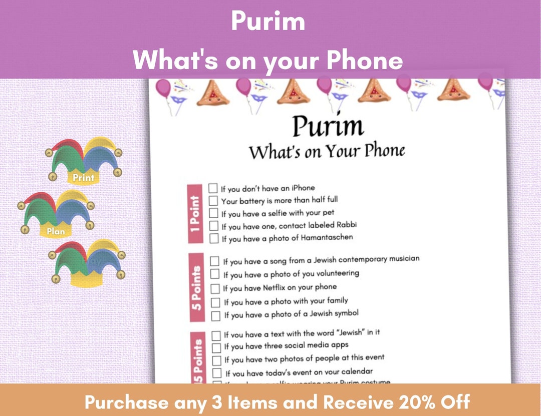 Purim, Whats on Your Phone, Jewish Holiday, Purim Game, Jewish Youth ...