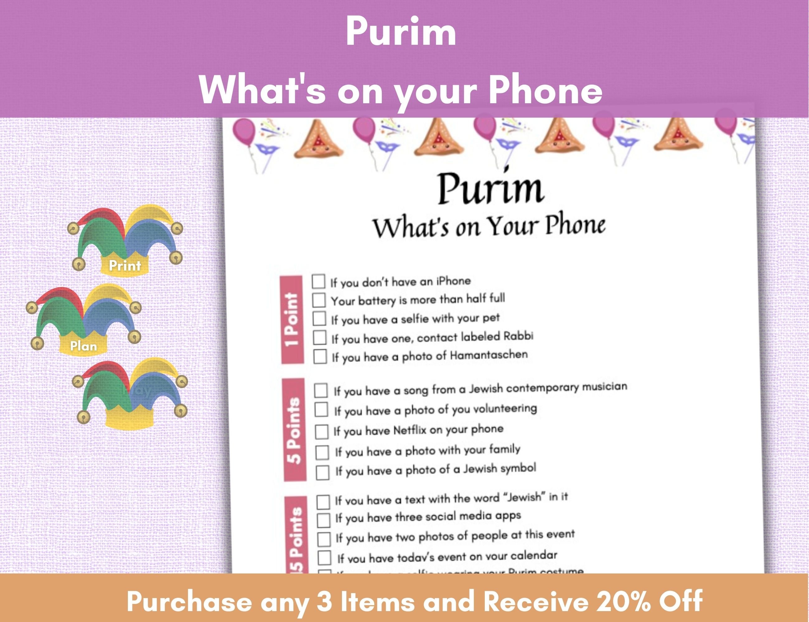 Purim, Whats on Your Phone, Jewish Holiday, Purim Game, Jewish Youth ...