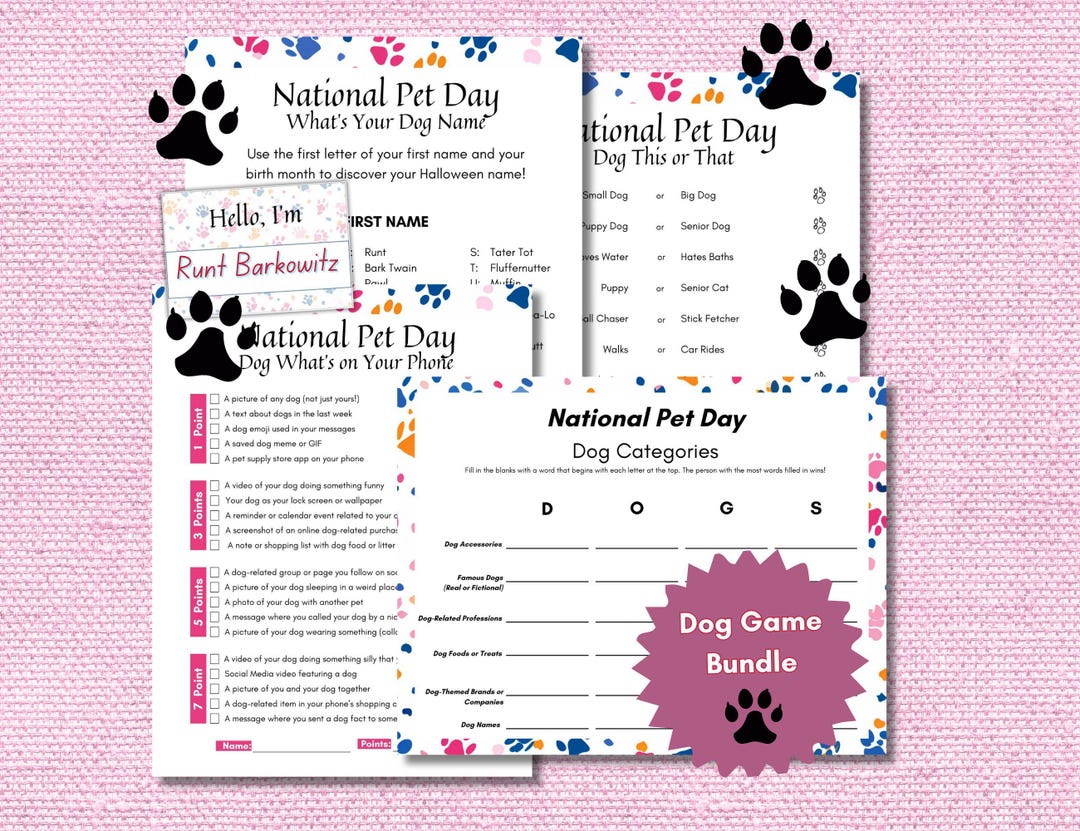 Dog Birthday Party Bundle, Puppy Games, Puppy Adoption Party, Dog Games ...