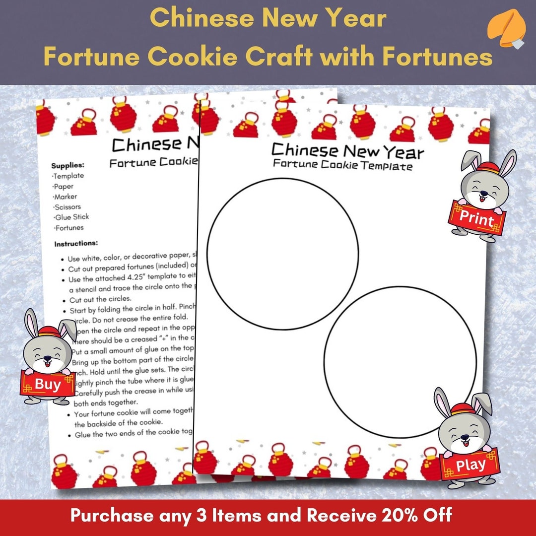 Chinese New Year, DYI Fortune Cookie Craft, Lunar New Year, Chinese ...