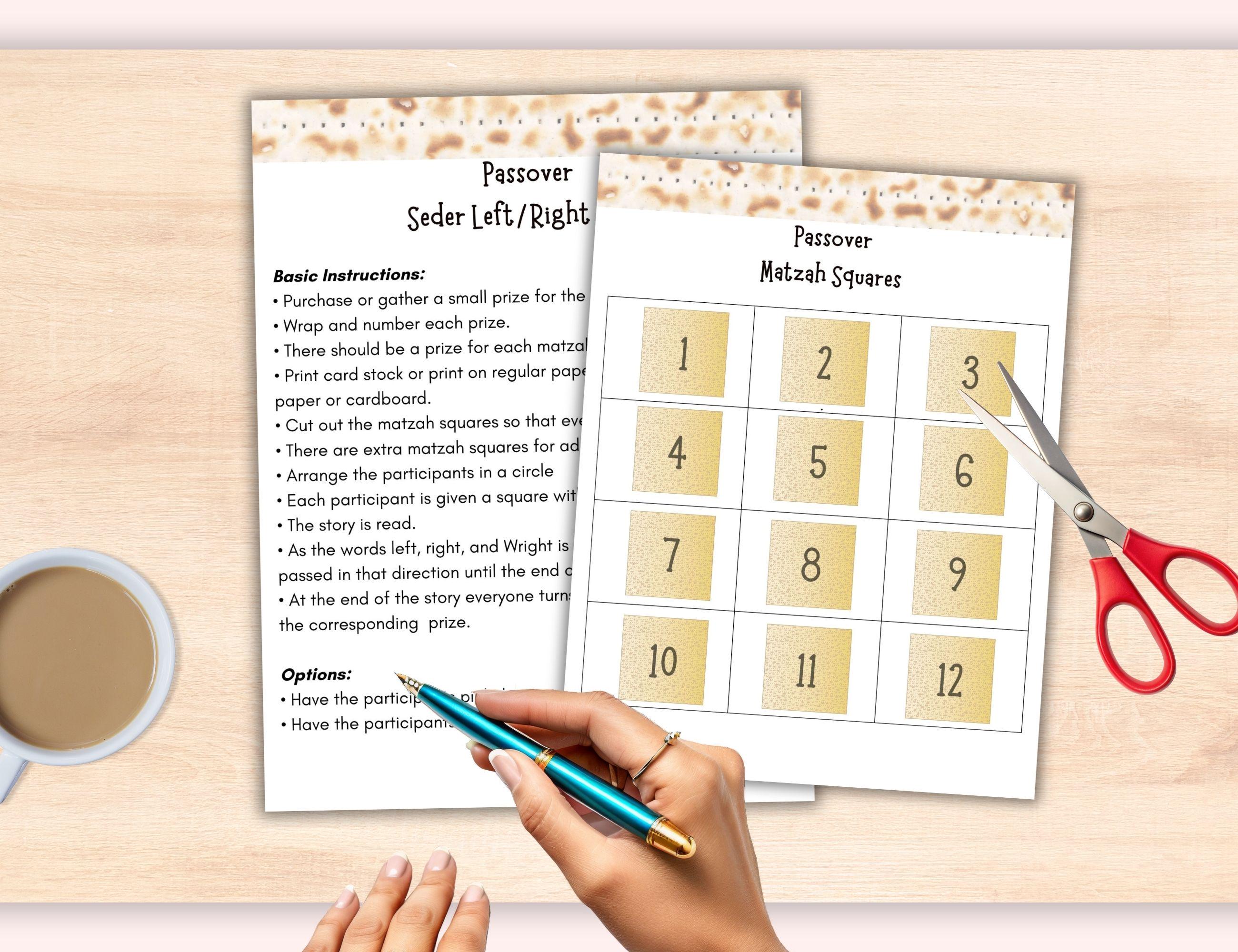Passover Seder Left Right Game, Interactive Story (printable PDF) - Etsy