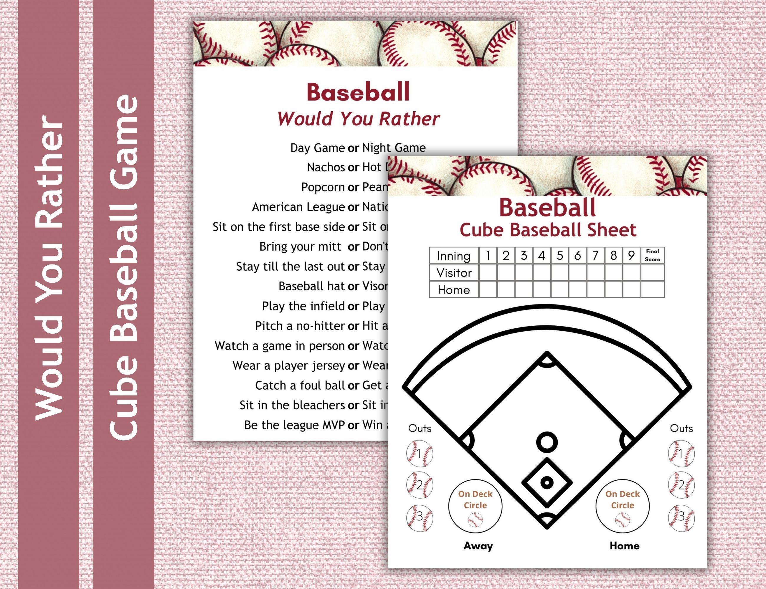 Baseball Party Printables, Bundle, I Spy, Word Search, Would You Rather ...