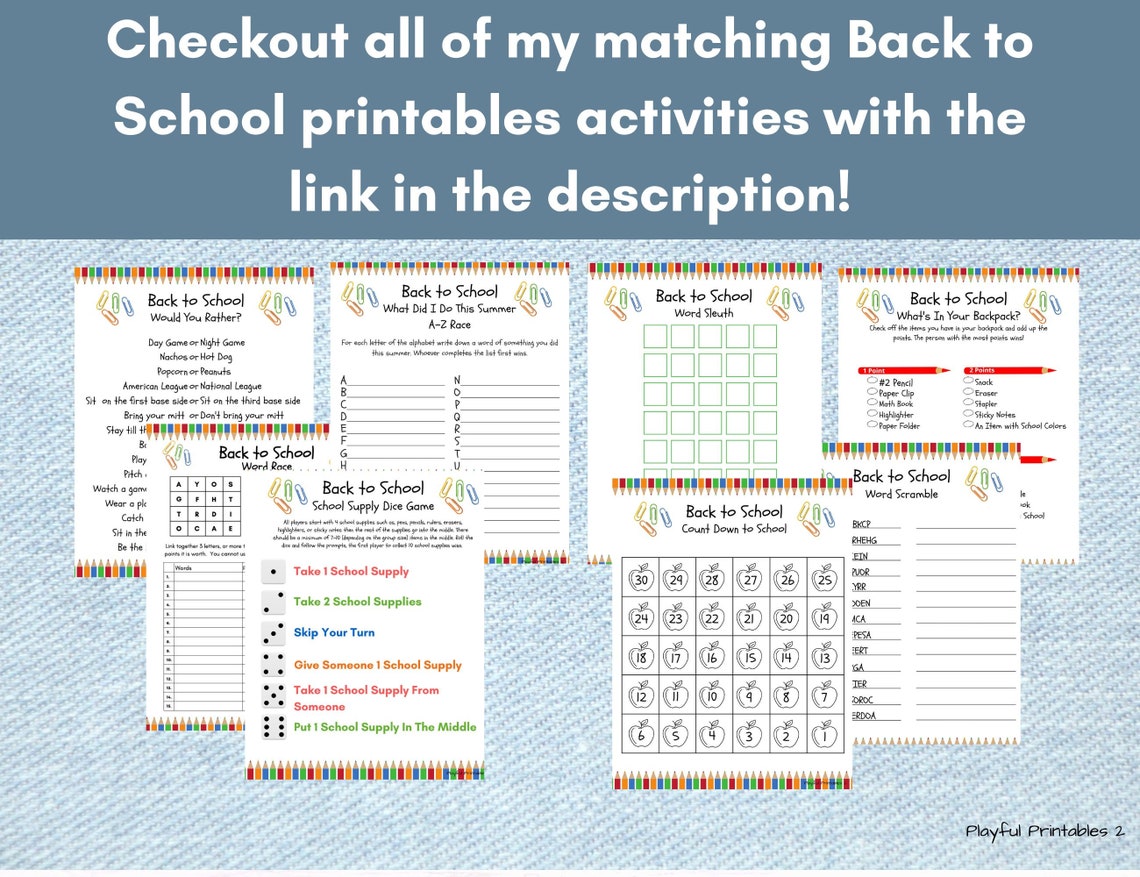 Back to School What's in Your Backpack, Back to School Game, First Day ...