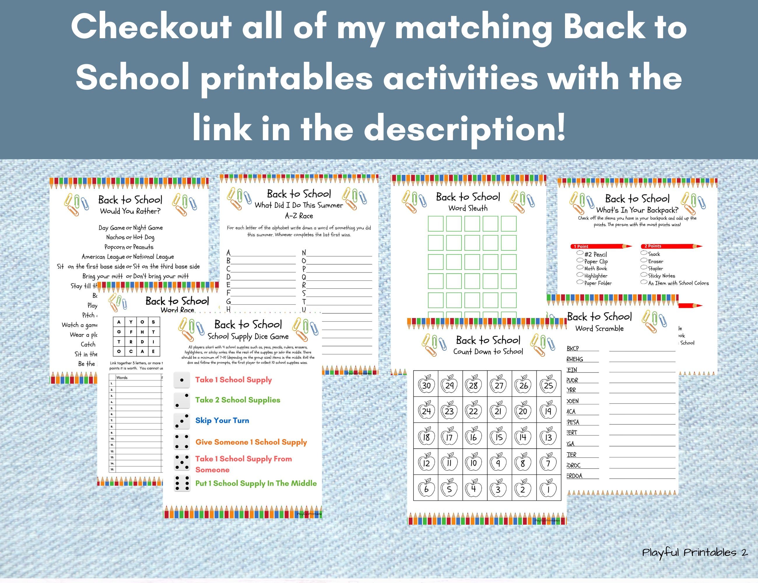 Back to School What's in Your Backpack, Back to School Game, First Day ...