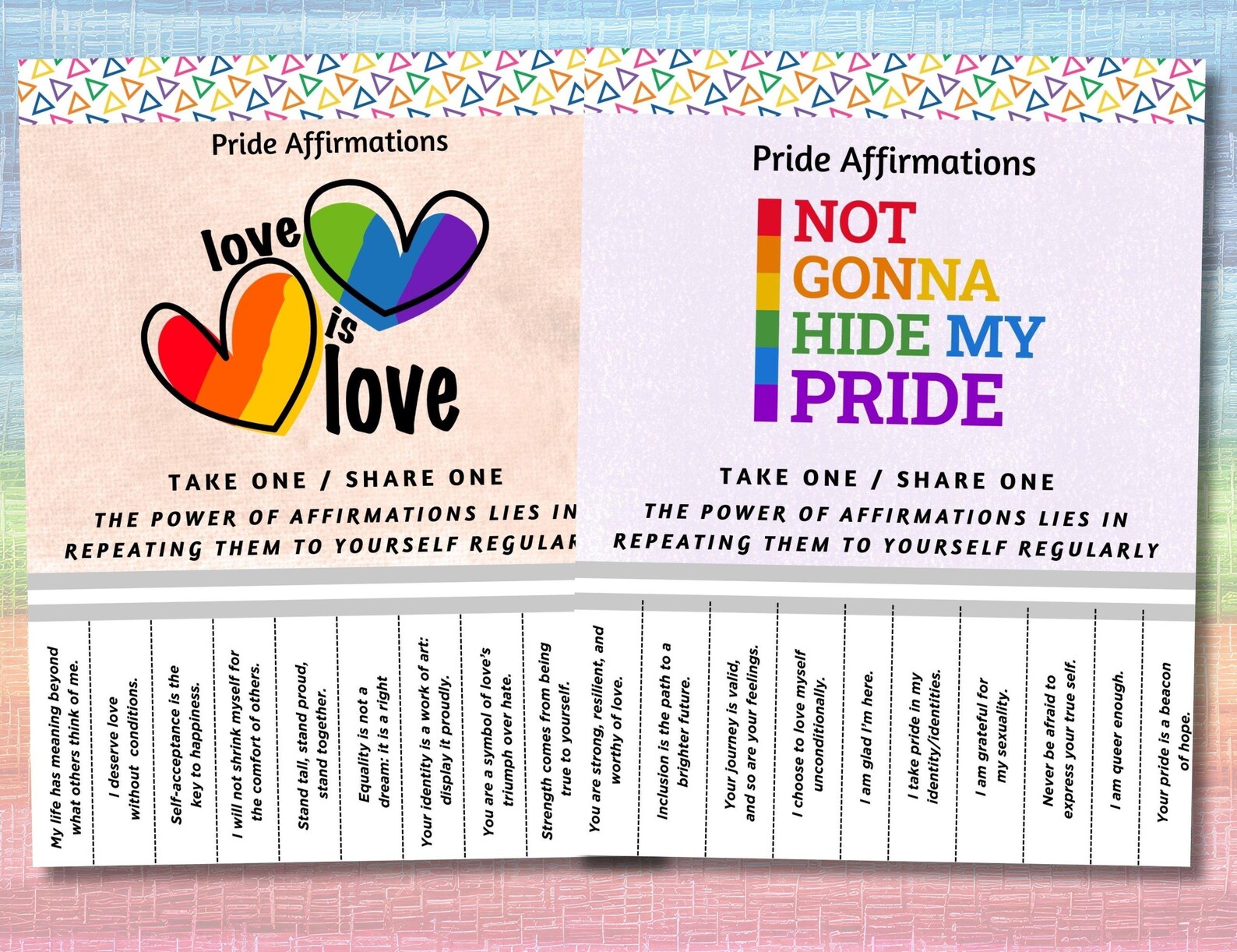 LGBTQ+ Pride Affirmation Tear-off Flyers (printable PDF) - Etsy