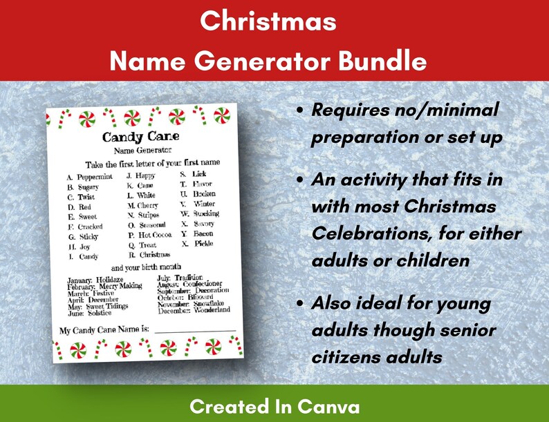 Christmas Candy Cane Name Generator, Who is Like a Candy Cane ...