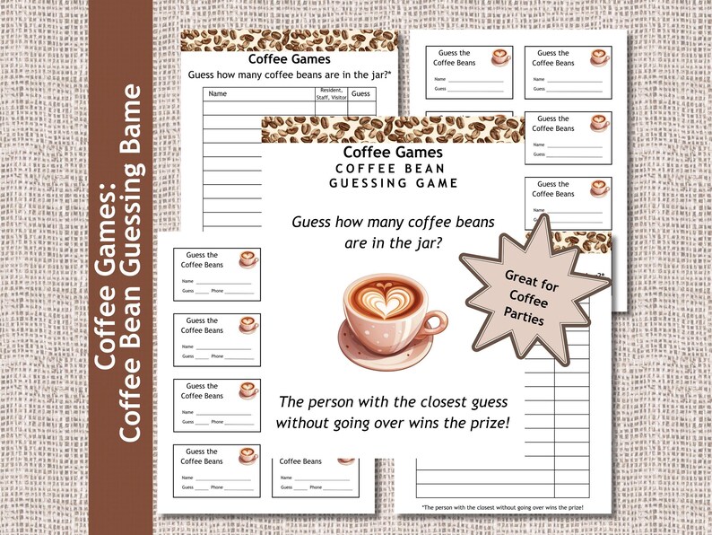 Coffee Bean Guessing Game, Office Party Printable (PDF) - Etsy