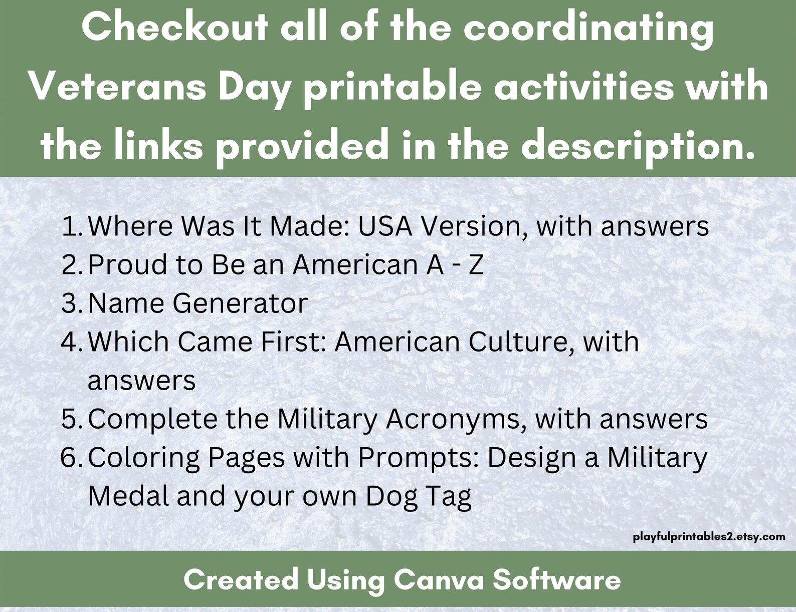Veterans Day Name Generator Game, Patriotic Printable (PDF) - Etsy