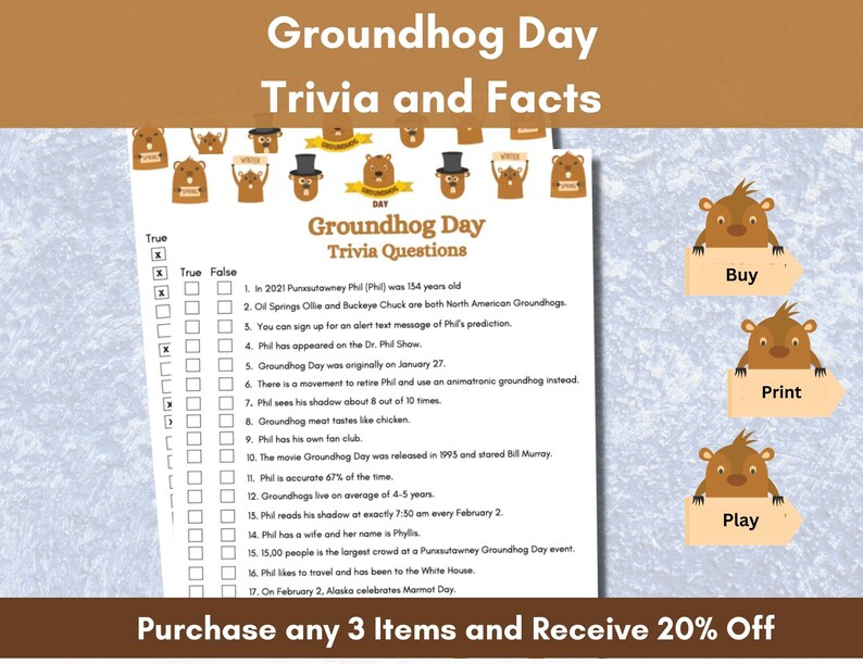 Groundhog Day, Trivia and Facts, Groundhog Day Activity, Punxsutawney ...