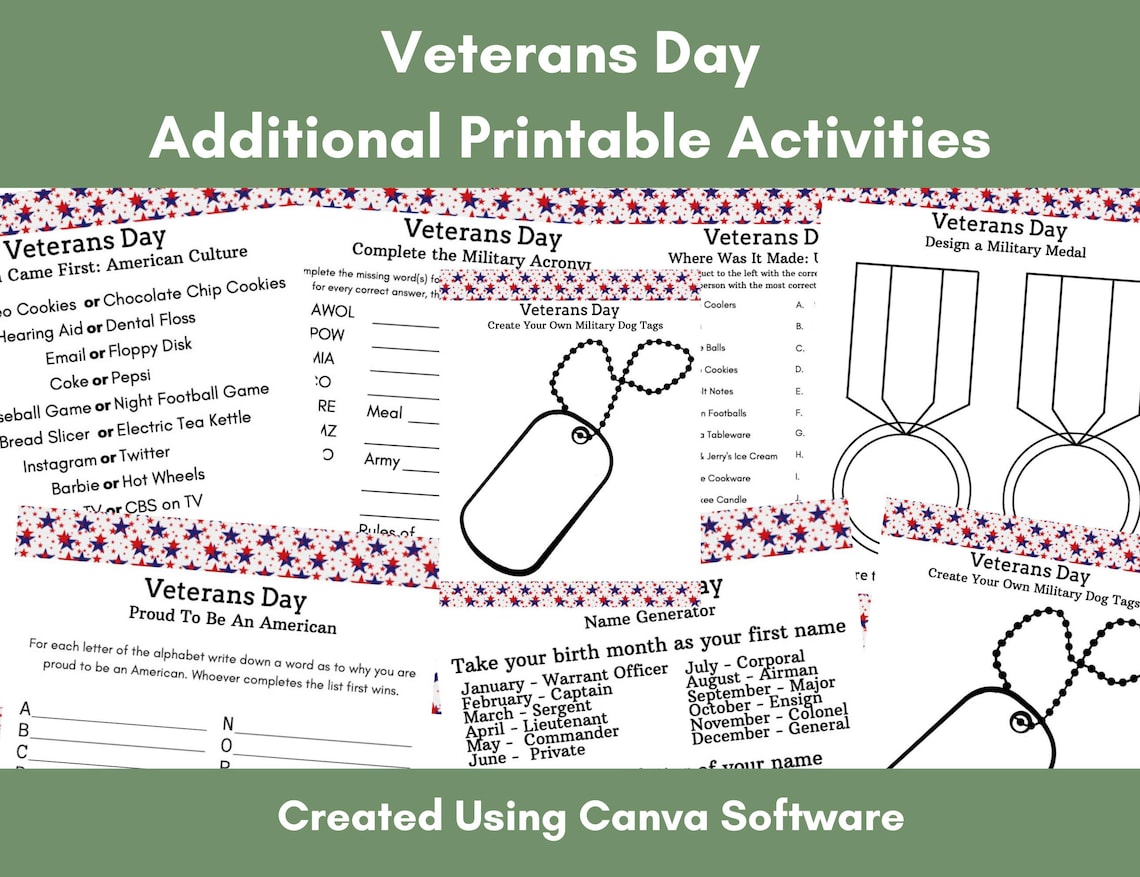 Veterans Day, Bingo Patterns, Veterans Day Bingo, Military Bingo ...