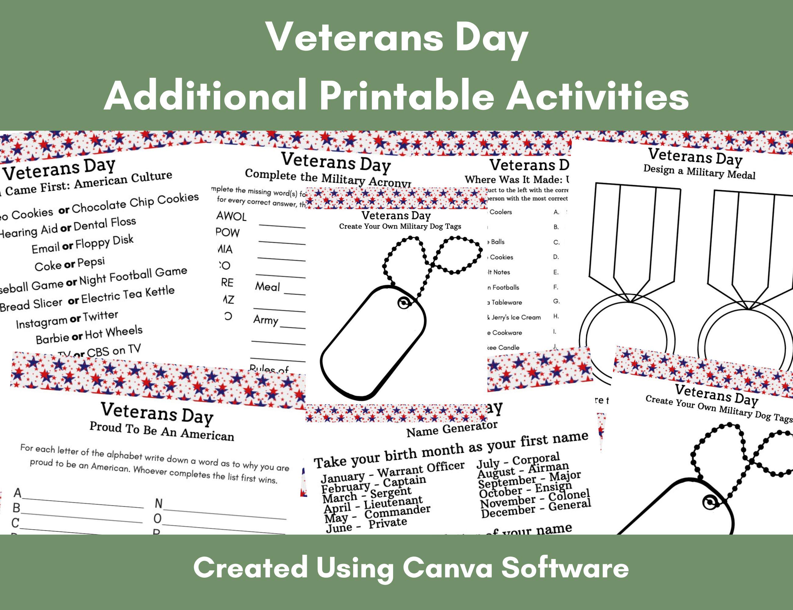 Veterans Day, Bingo Patterns, Veterans Day Bingo, Military Bingo ...