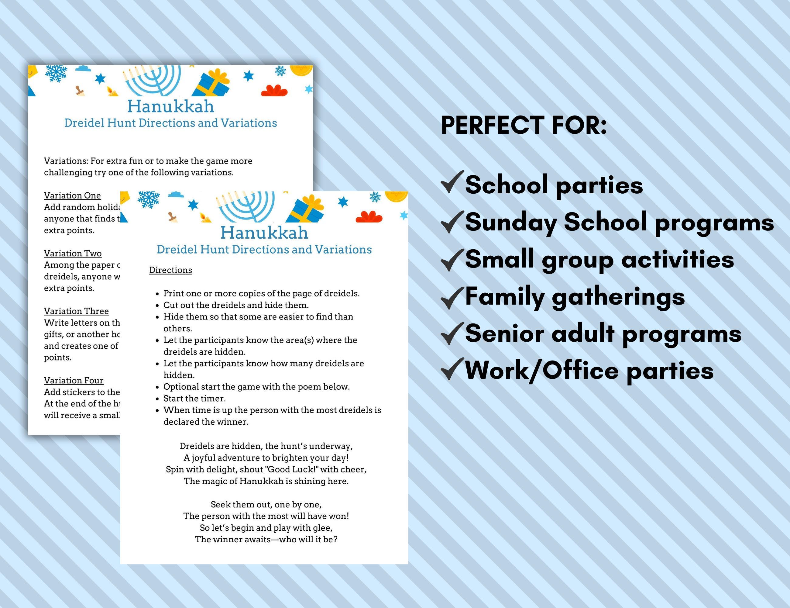 Dreidel Hunt, Hanukkah Scavenger Hunt, Hanukkah Party, Chanukah Game ...
