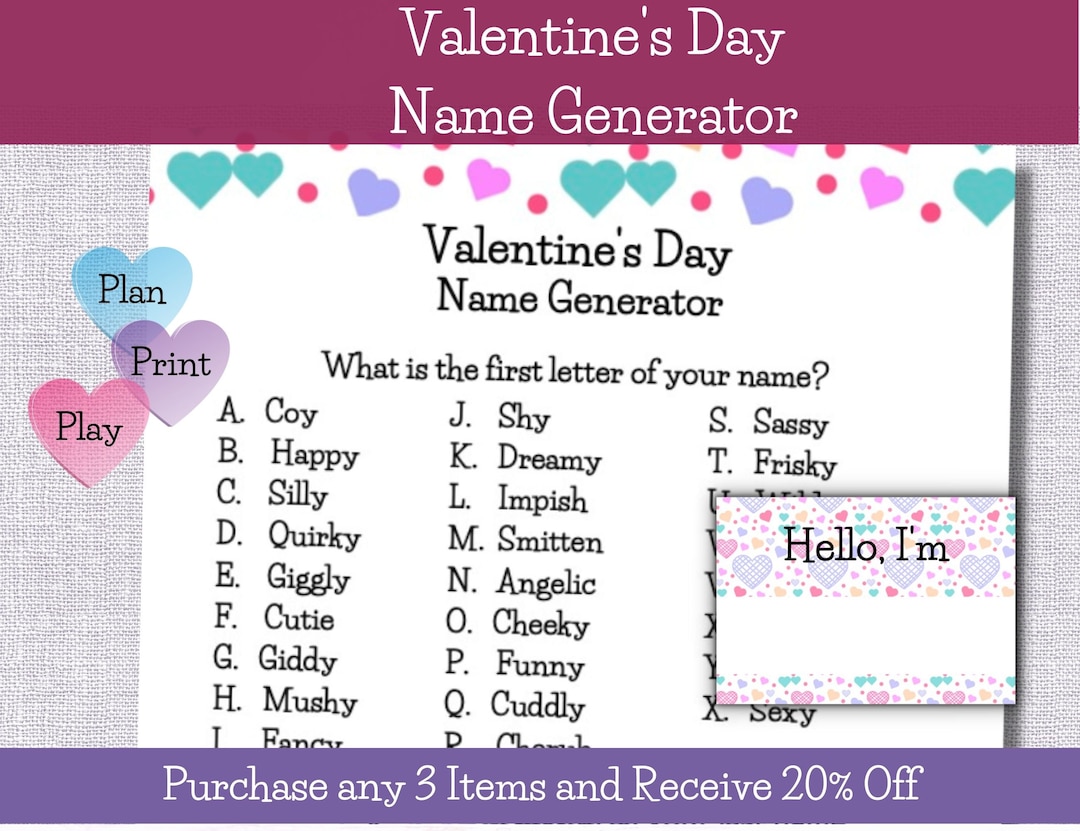 Valentine's Day, Name Generator, Valentine's Day Celebration, Party ...