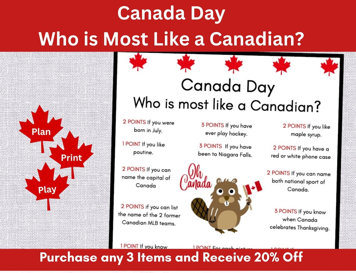 Canada Day Most Like a Canadian Canadian Holiday Canada Day - Etsy