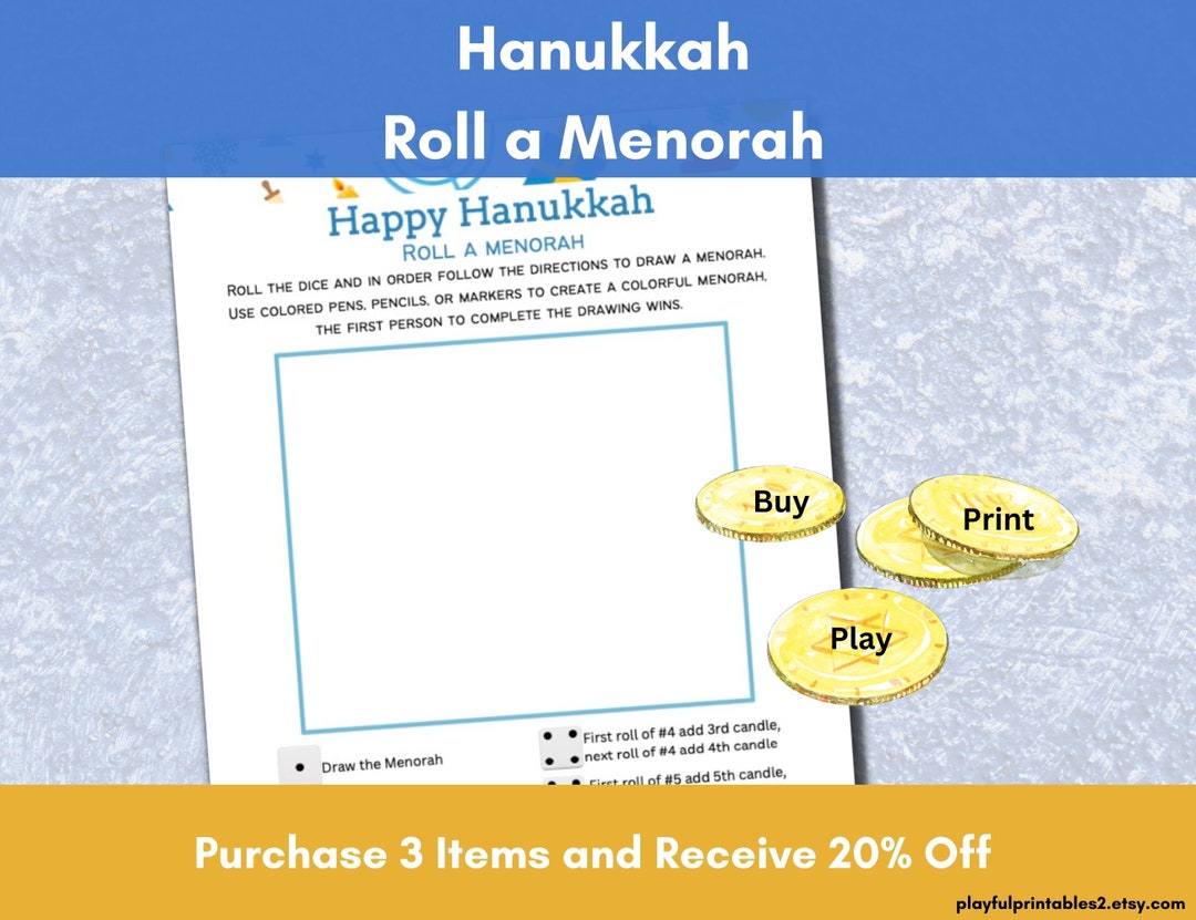 Hanukkah, Roll a Menorah, Dice Game, Festival of Lights, Jewish ...