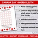 Canada Day Celebration, Happy Canada Day, Word Game, Word Solving Game ...