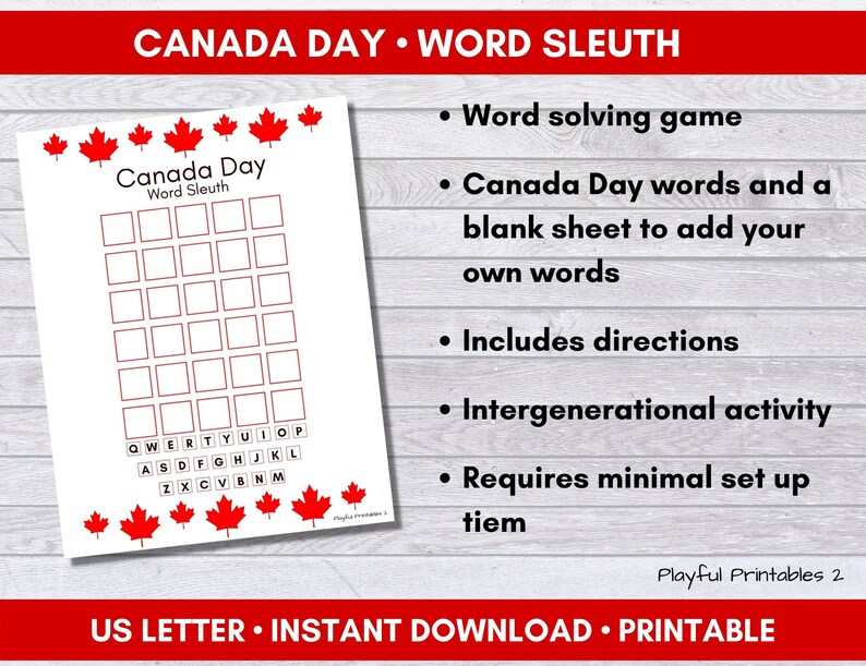 Canada Day Celebration, Happy Canada Day, Word Game, Word Solving Game ...