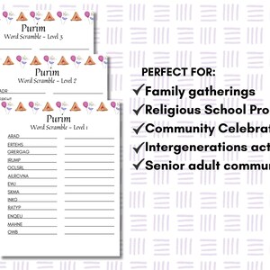 Purim Word Scramble, Word Puzzle, Jewish Holiday, Purim Games, Purim ...