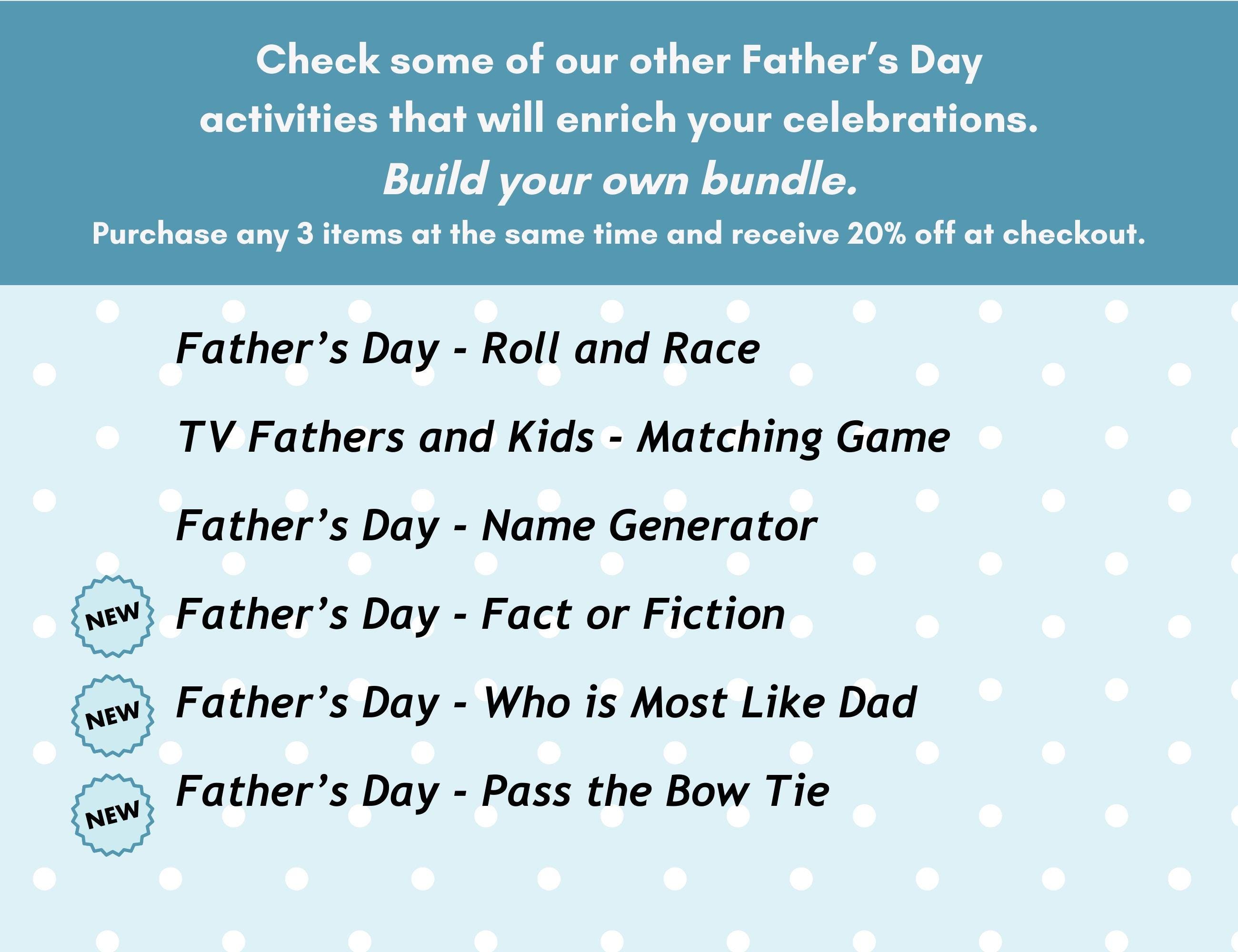 Father's Day Fact or Fiction, Father’s Day Game, Father's Day Trivia ...