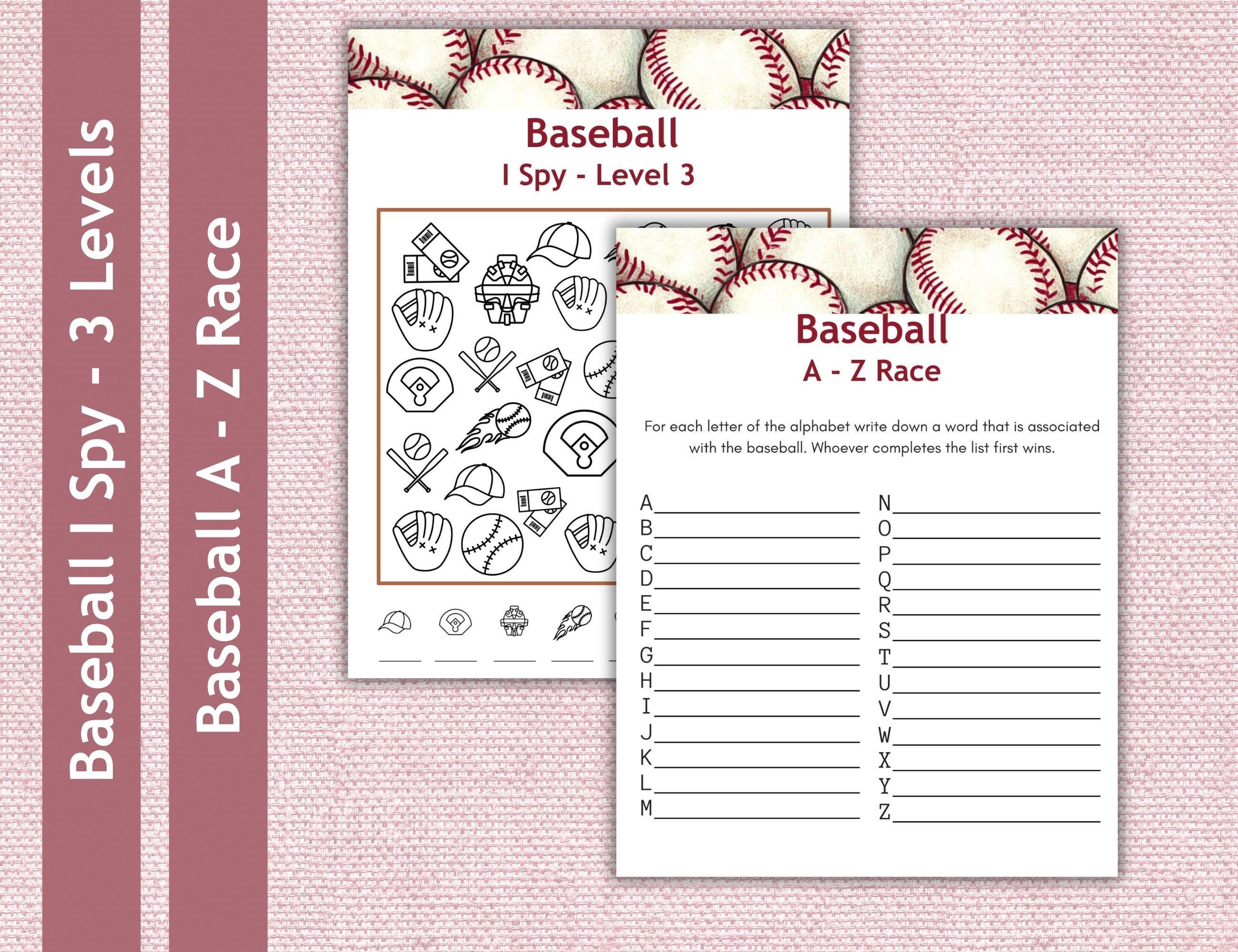 Baseball Party Printables, Bundle, I Spy, Word Search, Would You Rather ...